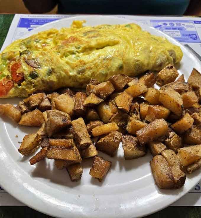 That veggie omelet looks like it could convert even the most dedicated bacon enthusiast to vegetables.