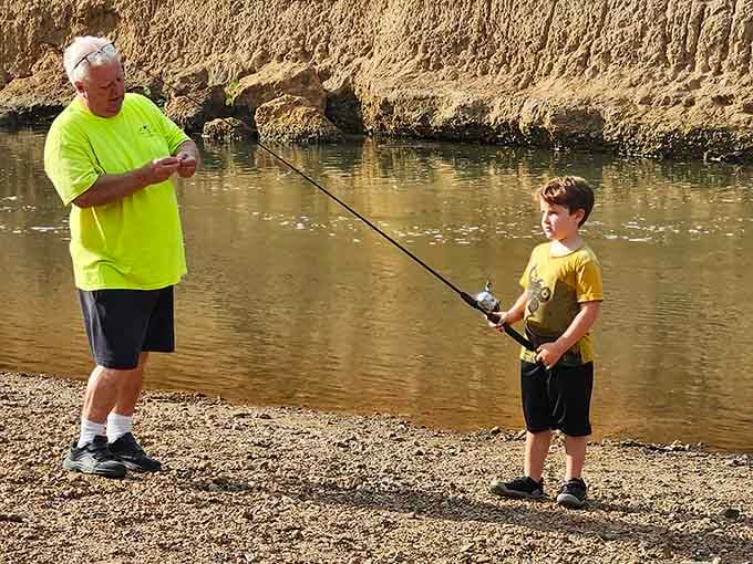 Teaching the next generation to fish: creating memories that'll outlast any video game high score.