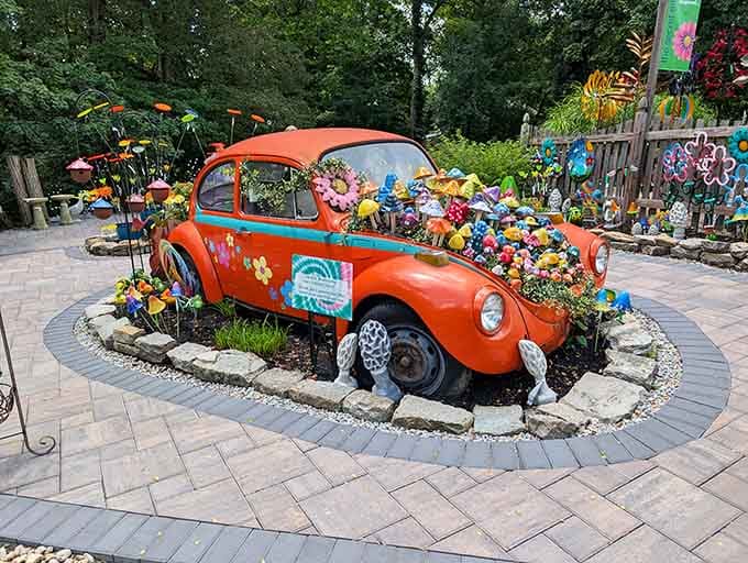 Even the garden decorations here are vintage, because why should the shops have all the fun with antiques?
