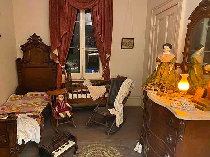 The children's room features antique toys and dolls that definitely won't come alive at night. Probably.