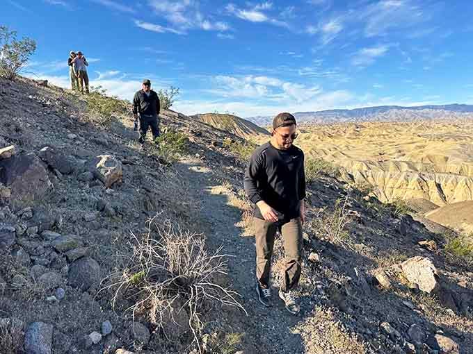 The approach reveals badlands that could double as a Star Wars filming location, minus the special effects budget.