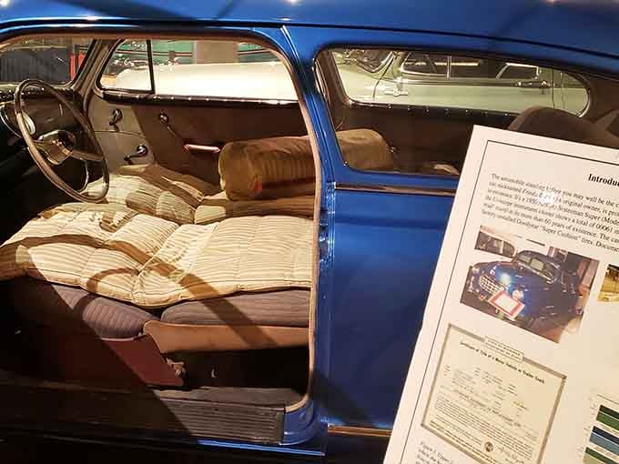 Bench seats and chrome details remind us when cars were living rooms on wheels.