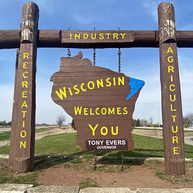 Recreation and Agriculture flanking our state's outline, because we work hard and play harder around here.