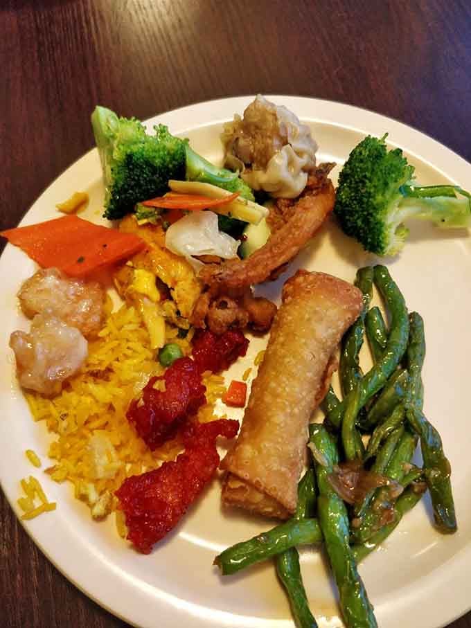 When your plate looks like a United Nations summit of flavors, you know you're doing buffets right.