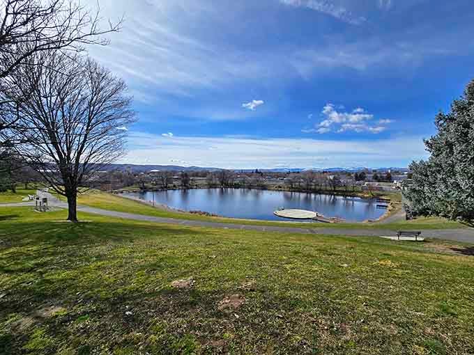 Sarg Hubbard Park offers waterfront views and green space without the premium price tag of coastal living.