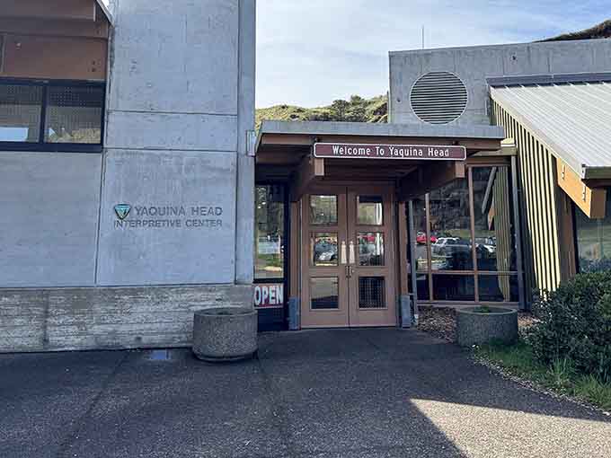 The interpretive center welcomes you with modern architecture that somehow doesn't compete with the 150-year-old star of the show.