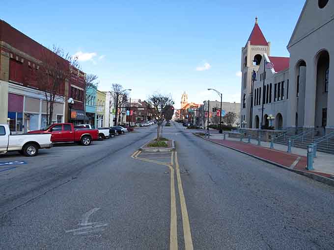 That striking church tower anchors Anderson's downtown, where architecture meets community in perfect Southern harmony and grace.
