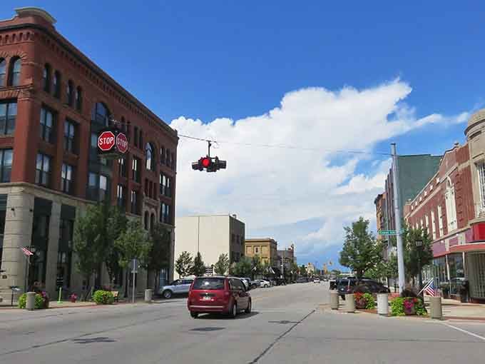 Bay City's charming downtown streets showcase beautiful historic brick buildings and that quirky hanging tractor that makes everyone smile and take photos.