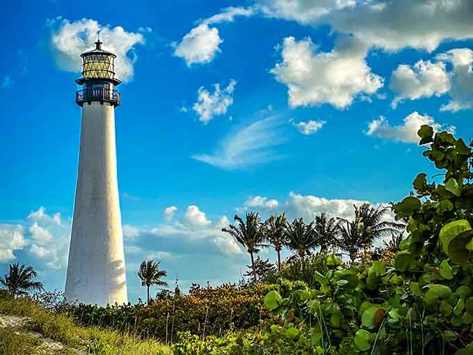 Reaching for the clouds, this slender white tower proves that sometimes the simplest designs are the most elegant.