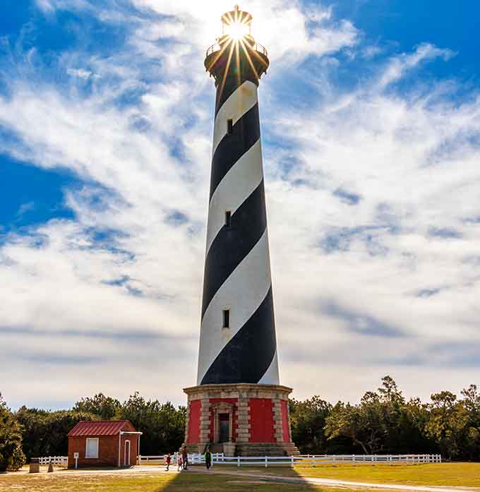 Standing tall like a giant barber pole, this iconic beacon has watched over treacherous waters for generations of mariners.