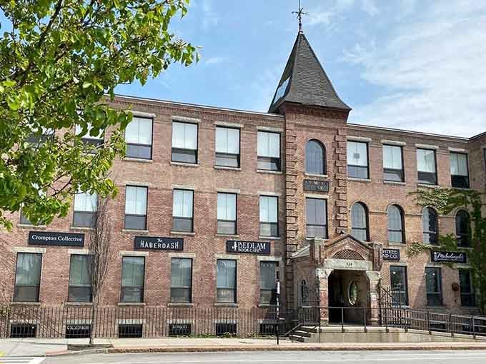 That distinctive turret adds Victorian elegance to downtown Worcester, where modern collectors discover treasures from America's industrial golden age.