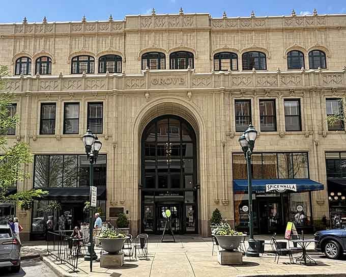 Art Deco details and limestone fa&ccedil;ade transport you straight to 1920s Paris without leaving downtown Asheville.