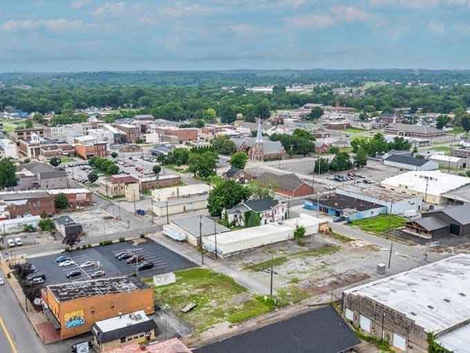 Aerial views of Hopkinsville show a community where affordable housing is easy to find.