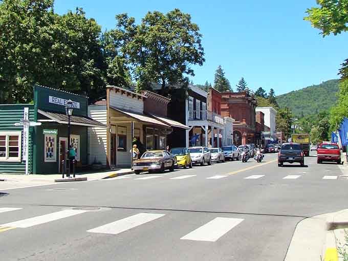 Historic buildings and colorful storefronts create a Gold Rush-era streetscape that's remarkably well-preserved and charming.