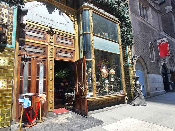 The gilded exterior gleams like a jewelry box, promising Victorian elegance that would make Downton Abbey look positively understated inside.