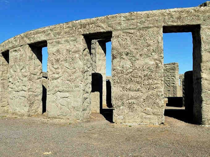 These weathered stone portals frame the endless sky like windows into Washington's mysterious ancient past.