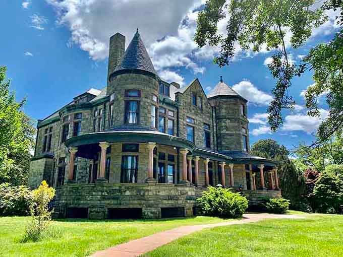 This Victorian mansion rises like something from a Masterpiece Theatre episode, complete with turrets and enough architectural details to study.