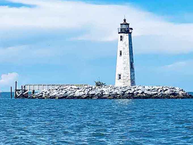 Rising from the waves like Atlantis with better navigation skills, this lighthouse makes every boat captain feel a little safer.