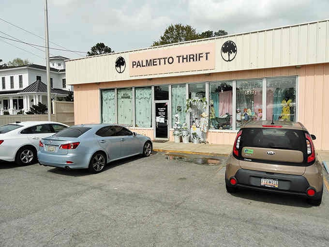 The cheerful storefront displays hint at the colorful surprises waiting inside for savvy shoppers.