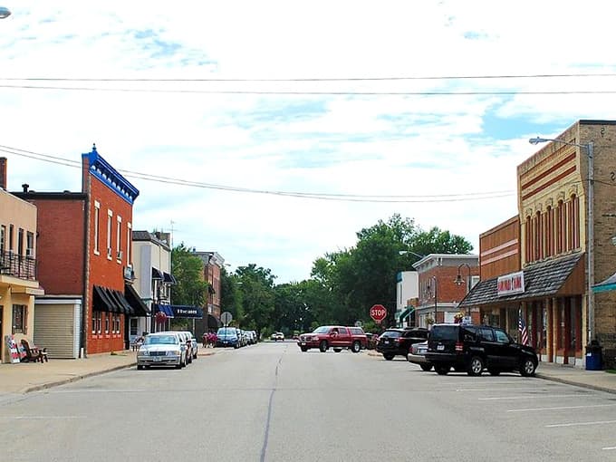 Wide streets and brick storefronts create the quintessential Main Street America that Norman Rockwell would've loved painting.