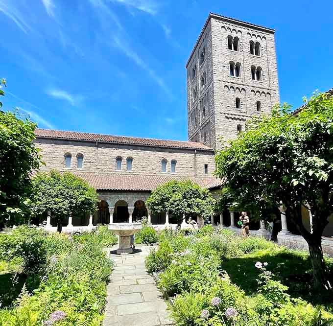Step into this peaceful medieval cloister garden where herbs and flowers bloom just like they did centuries ago in France.