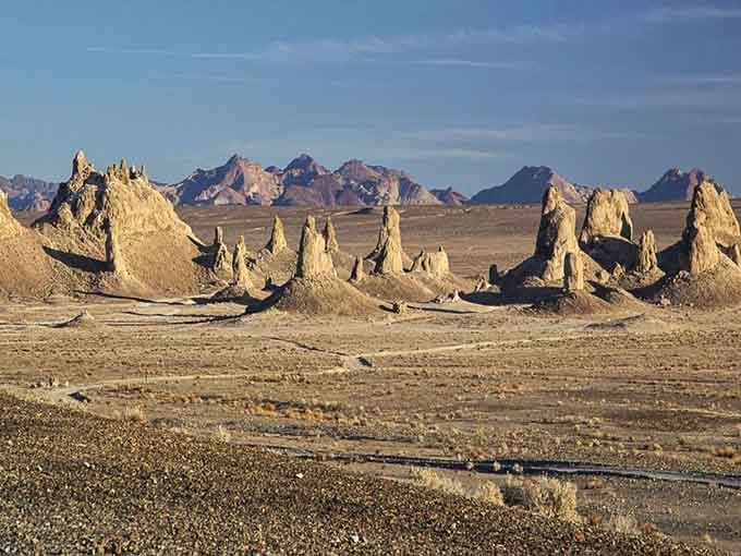 Rising from the desert like a forgotten city, these spires create shadows and silhouettes worthy of any fantasy epic.