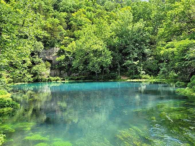 Water so clear and blue-green it could pass for Caribbean—except it's bubbling from Missouri bedrock year-round.