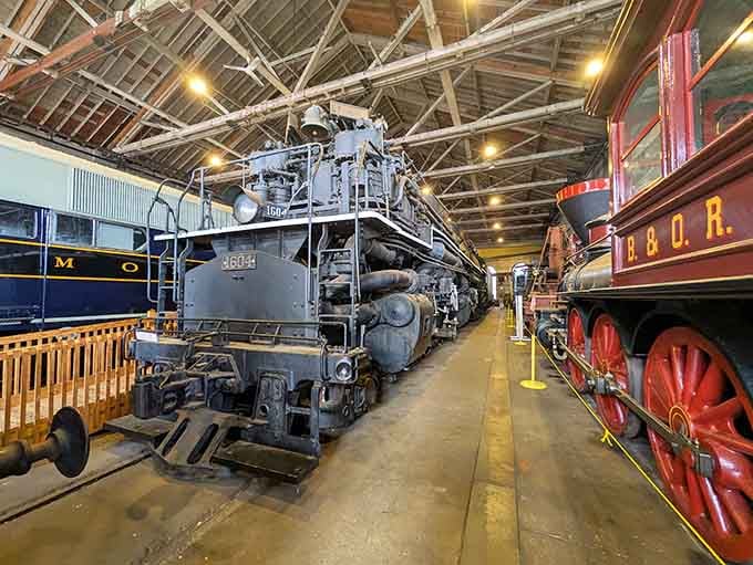 The sheer size of these iron giants becomes clear when you stand beside their massive wheels and towering smokestacks.