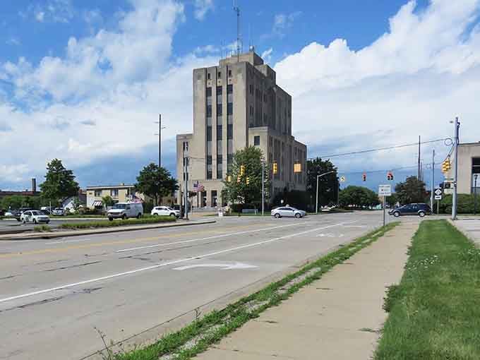 This distinctive Art Deco building stands as a proud landmark in Bay City, showing off the architectural character that makes this town special.