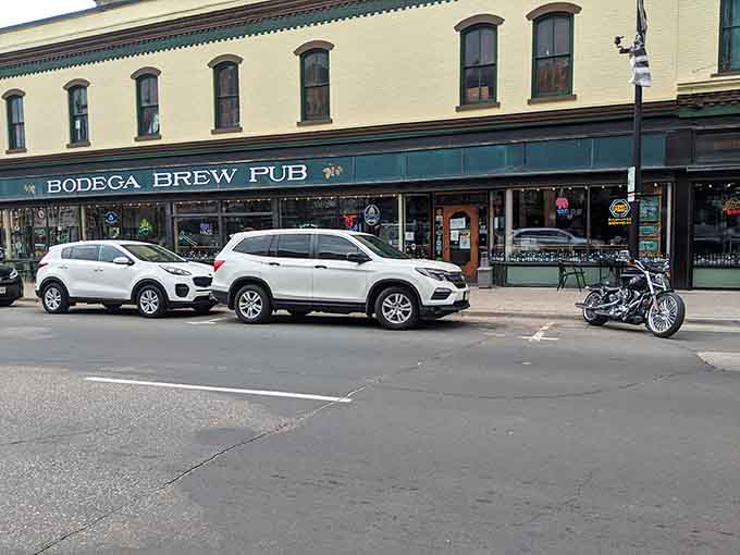 The vintage storefront and classic awning create the perfect setting for craft beer and possibly a supernatural encounter or two.