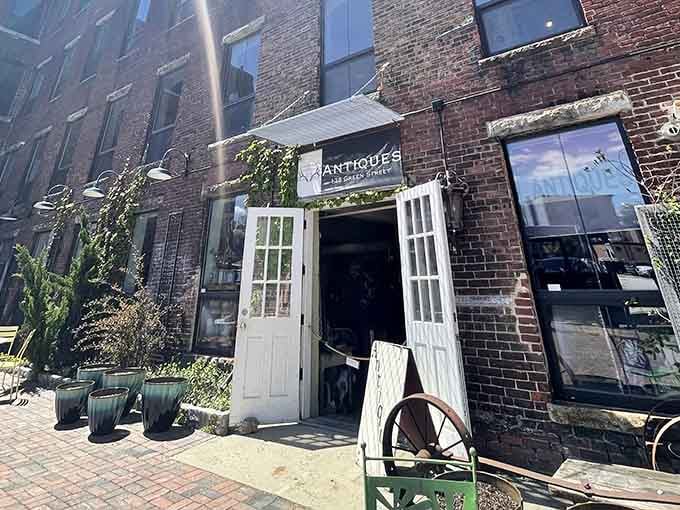 Vintage doors swing open to reveal a carefully selected collection, where shabby-chic meets genuine antique in perfect harmony.