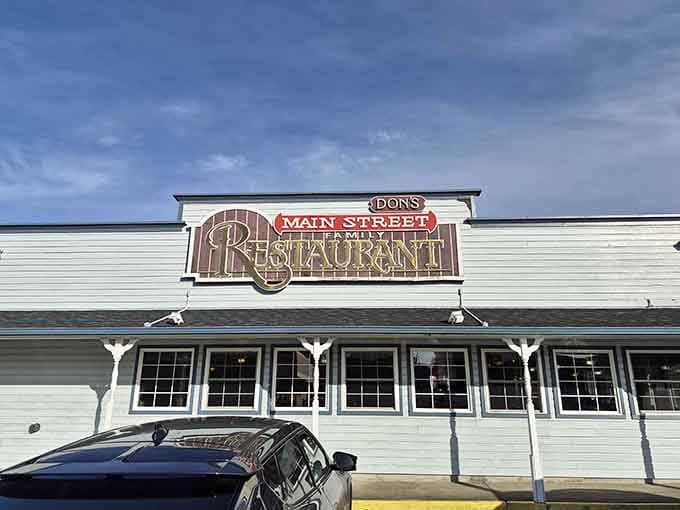 Classic coastal architecture with pristine white trim suggests the kind of timeless cooking your grandparents would have driven miles for.