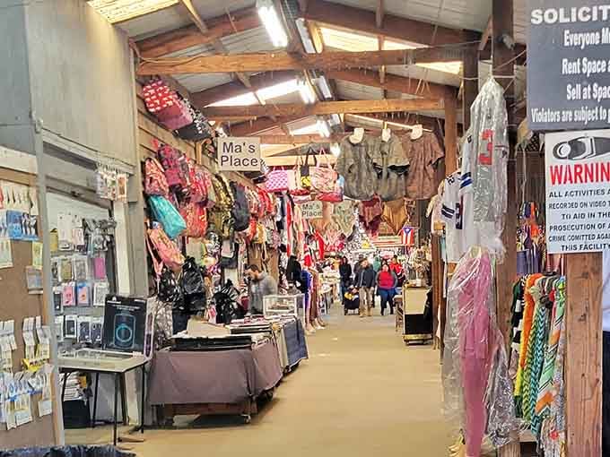 Colorful displays cascade from ceiling to floor, creating a kaleidoscope that puts department stores to shame.