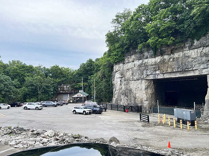 The entrance to this underground wonderland sits ready to welcome adventurers into its cool, mysterious depths.