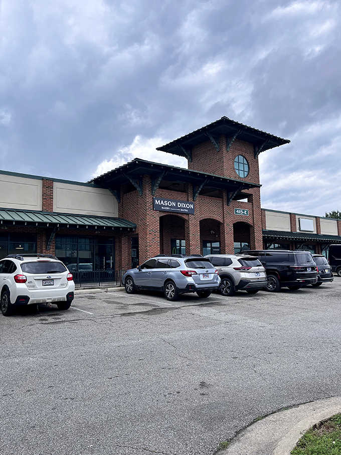 Storm clouds gathering overhead can't dampen the appeal of this handsome bistro where fresh-baked pies wait inside those brick walls.