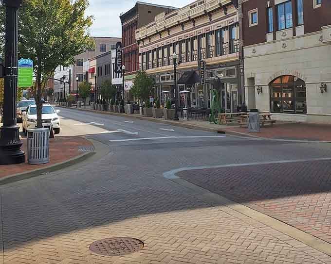 Historic theaters and vintage storefronts line streets where parking is still blissfully manageable and stress-free.