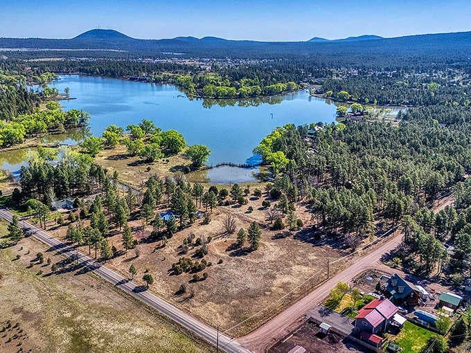 This sparkling lake mirrors the surrounding wilderness perfectly, creating a double dose of natural beauty for lucky visitors.