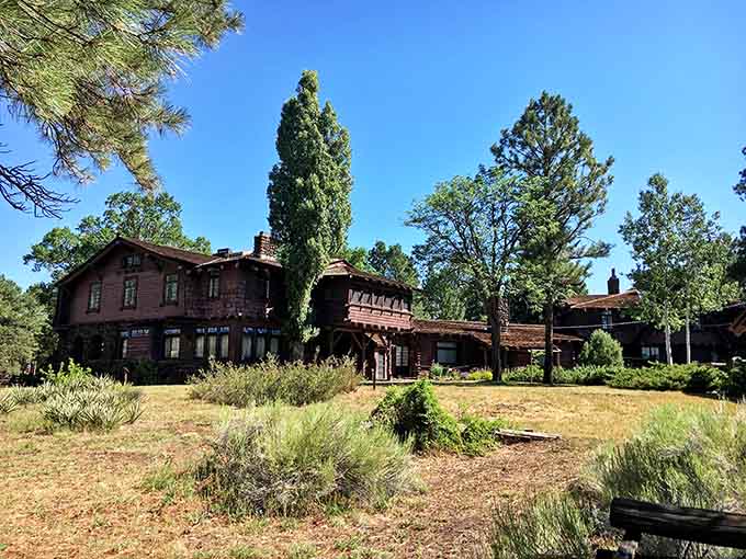 This sprawling Arts and Crafts masterpiece sits nestled in the forest, looking exactly as grand as it did decades ago.