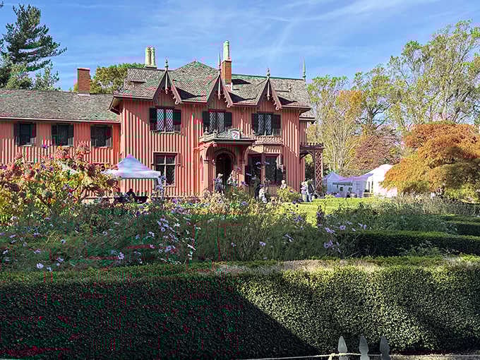 The ornate gingerbread trim and vibrant gardens make this one of the most photographed houses around.