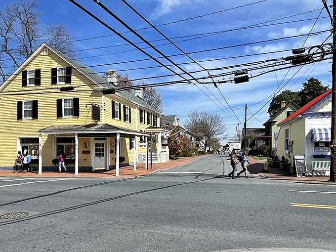 That bright yellow corner building practically radiates sunshine even on cloudy days.
