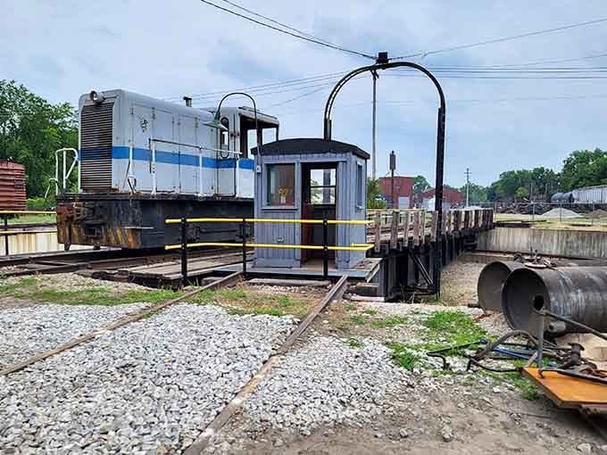 The turntable platform and historic rail cars transport visitors back to when train whistles ruled America's landscape.