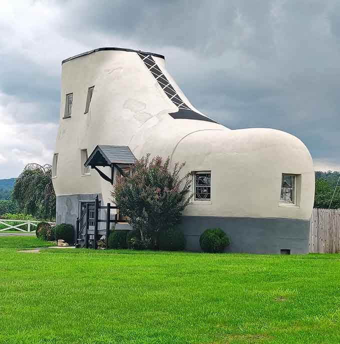 Those painted laces and windows on this oversized shoe make childhood nursery rhymes come to life.