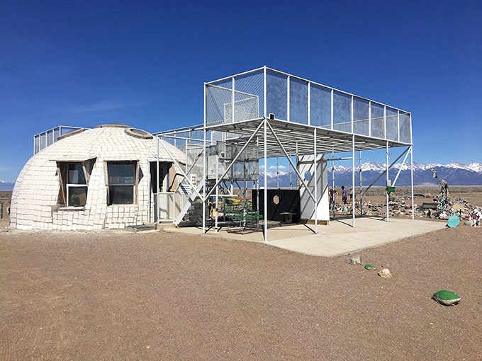 The dome structure and viewing deck sit beneath vast valley skies where mysterious sightings have been reported.