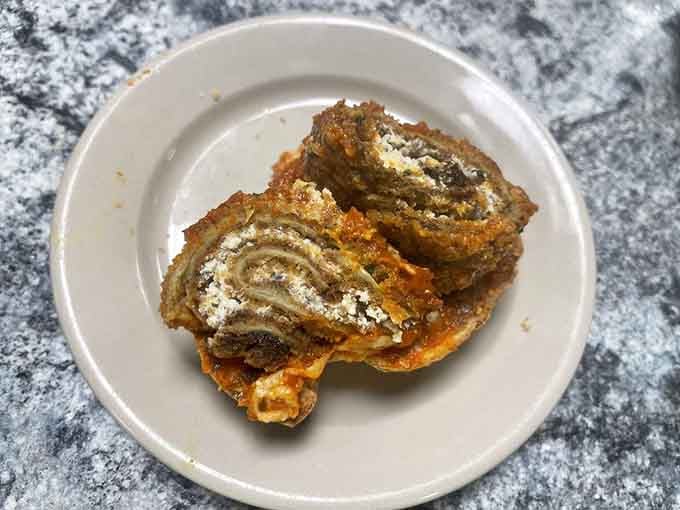 Eggplant rolled on garlic bread sounds fancy, but it's really just delicious comfort food dressed up for company.