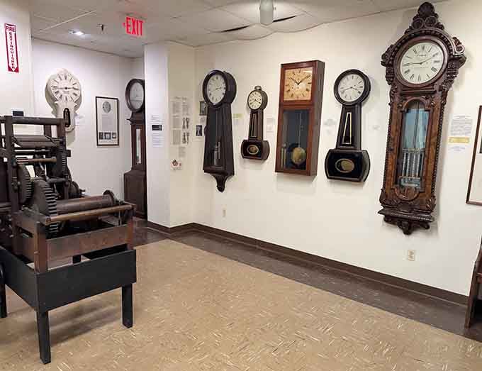 Wall clocks spanning decades of design trends, because apparently every era had strong opinions about telling time stylishly.