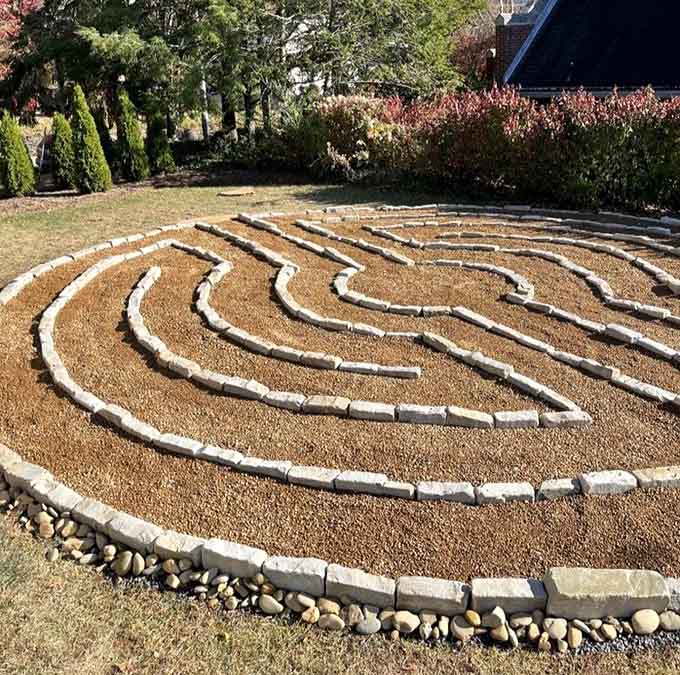 Walk this outdoor labyrinth and pretend you're solving life's mysteries, one contemplative step at a time.