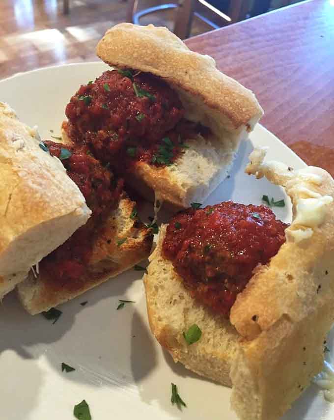 Meatball sliders on crusty bread: because sometimes you need a warm-up act before the main event.