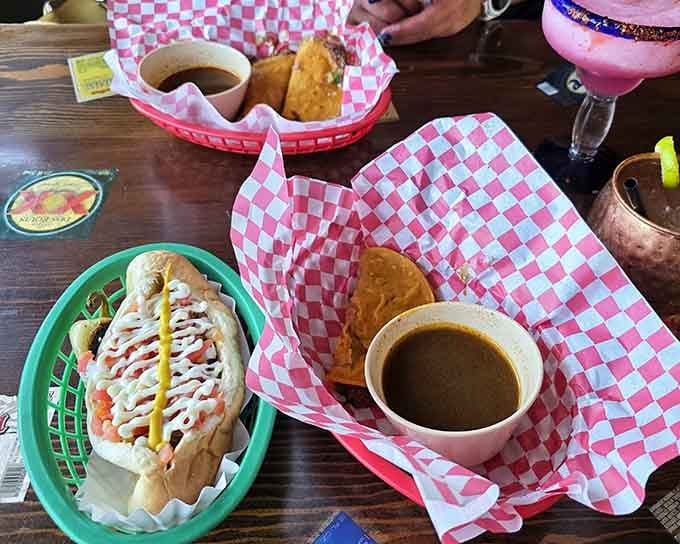 Hot dogs and tacos sharing one table is the kind of international diplomacy we can all support.