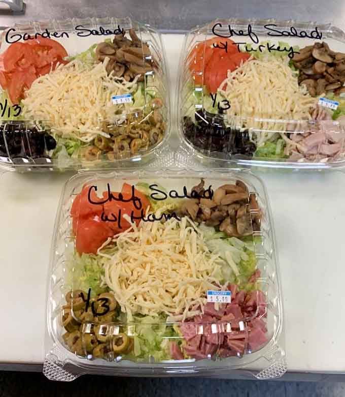 These chef salads are loaded with enough turkey and toppings to qualify as a full meal deal.