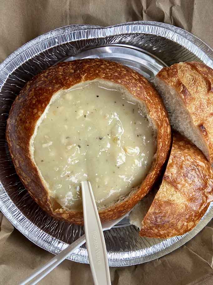 The bread bowl isn't just a container, it's the grand finale you'll savor until the last delicious bite.